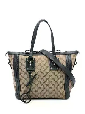 Gucci Gg Canvas Charm Satchel - Black