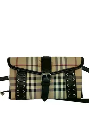 Burberry Haymarket Coated Canvas Crossbody Bag - Neutrals