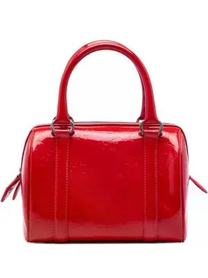 Dior Oblique Patent Boston Bag - Red