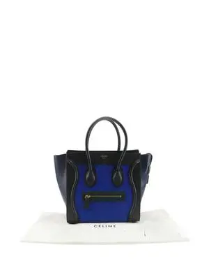 Celine Micro Tricolor Luggage Tote Bag - Blue