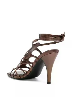 MARC ELLIS Metallic Heeled Sandals - Brown