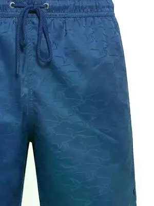 Paul & Shark Logo Jacquard Swim Shorts - Blue