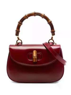 Gucci Bamboo Top Handle Bag Satchel - Red