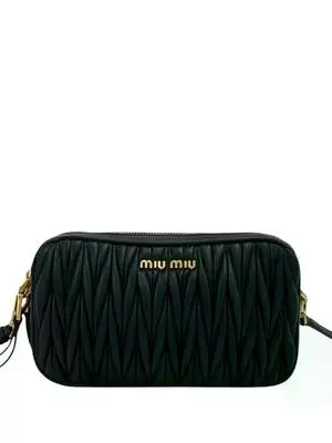 Miu Miu Matelassé Nappa Crossbody Bag - Black