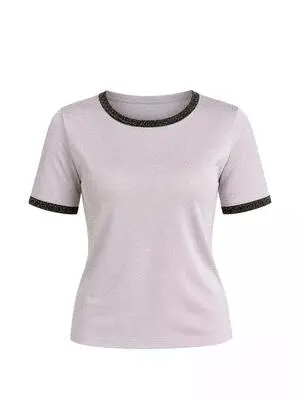 ROBERTO COLLINA Glitter Trim Short Sleeve T-shirt