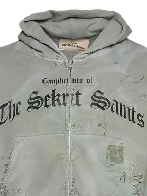 SEKRIT Distressed Zip-up Hoodie