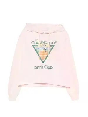 Casablanca Tennis Club Cropped Hoodie - Pink
