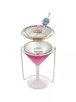 Judith Leiber Crystal Embellished Martini Clutch Bag
