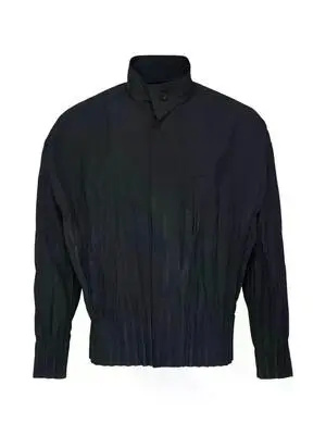 Issey Miyake S High-neck Pleated Jacket - Black