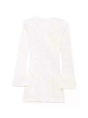 ROTATE BY BIRGER CHRISTENSEN Long Sleeve Lace Mini Dress - Neutrals