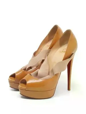 CHRISTIAN LOUBOUTIN Cross-strap Peep-toe Pumps