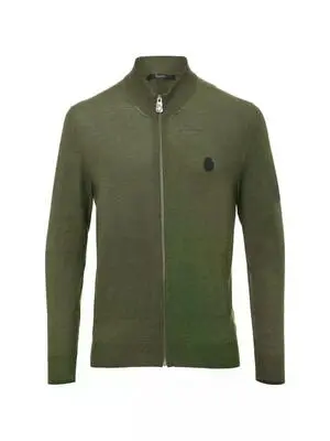 BILLIONAIRE Logo Patch Zip-up Cardigan