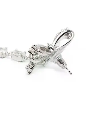 SELF-PORTRAIT Crystal Bow Drop Earrings