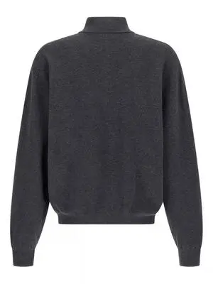 Balenciaga Organic Cotton Half-zip Sweater - Black