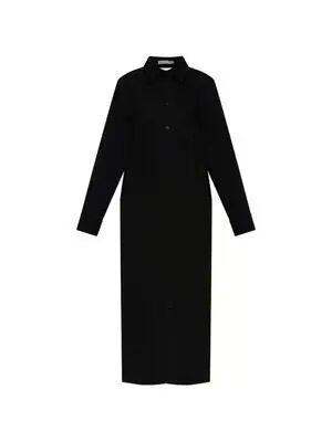 Balenciaga Open-back Midi Shirt Dress - Black