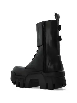 Balenciaga Bulldozer Combat Leather Ankle Boots