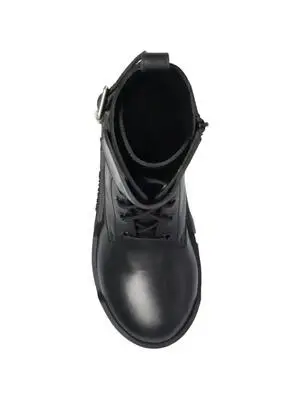 Balenciaga Bulldozer Combat Leather Ankle Boots