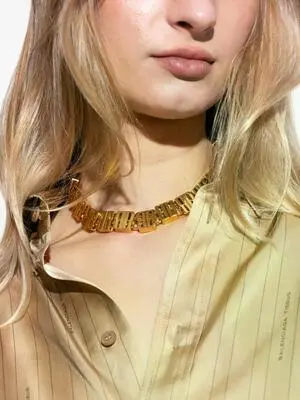 Balenciaga Logo-lettering Nano-link Necklace