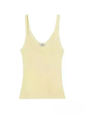 AGOLDE Jordan Ribbed Knit Tank Top - Yellow