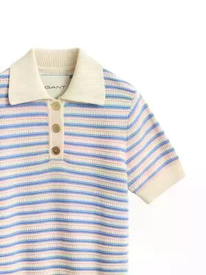Gant Striped Short-sleeve Polo Shirt - Neutrals