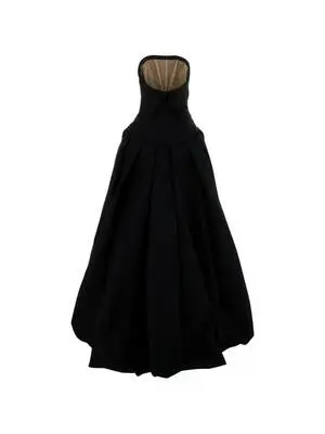 Balenciaga Strapless Pleated Maxi Dress