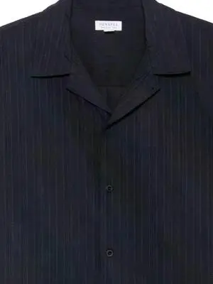 Sunspel Textured-stripe Camp-collar Shirt