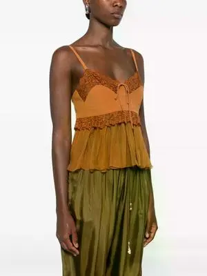 Chloé Lace Trim Sweetheart Neck Blouse