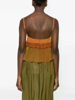 Chloé Lace Trim Sweetheart Neck Blouse