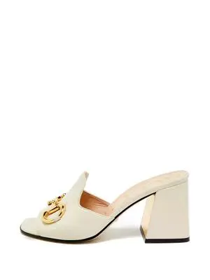 Gucci Horsebit Leather Heeled Sandals - Neutrals