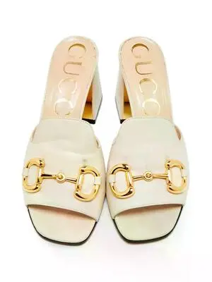 Gucci Horsebit Leather Heeled Sandals
