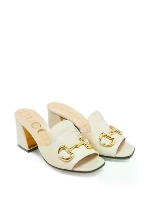 Gucci Horsebit Leather Heeled Sandals