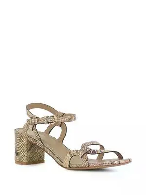 DEL CARLO Betty Snake-effect Buckled Sandals