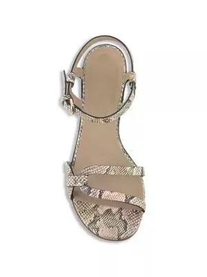DEL CARLO Betty Snake-effect Buckled Sandals