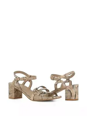 DEL CARLO Betty Snake-effect Buckled Sandals