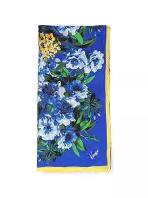 Kenzo Floral-print Scarf - Blue