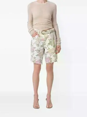 Citizens Of Humanity Floral Print Raw Hem Shorts