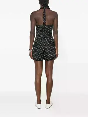 Faithfull The Brand Sofia Polka-dot Halterneck Playsuit