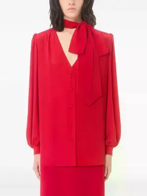 Valentino Garavani Silk Georgette V-neck Blouse