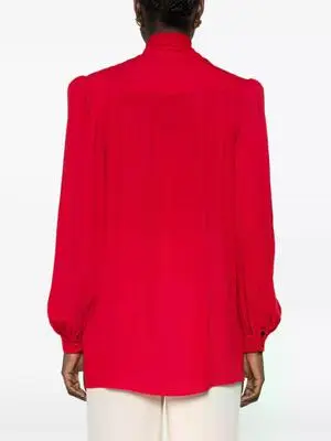 Valentino Garavani Silk Georgette V-neck Blouse - Red