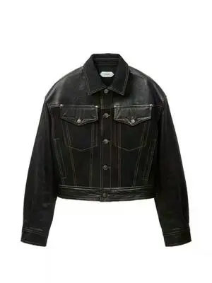 Versace Contrast Panel Button-up Jacket - Black