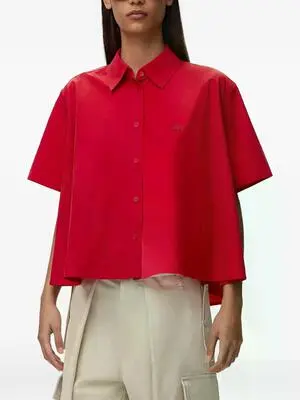 Loewe Logo Embroidered Boxy Fit Shirt - Red