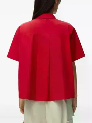 Loewe Logo Embroidered Boxy Fit Shirt - Red