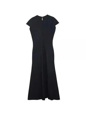 JIL SANDER Cap-sleeve Wool Maxi Dress - Black