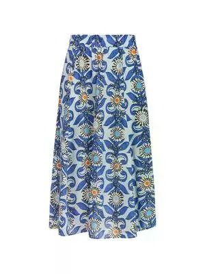MARIE OLIVER Sasha Floral-print Midi Skirt - Blue
