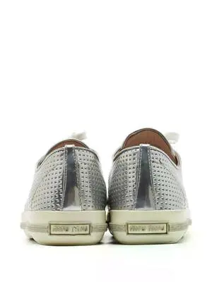 Miu Miu Embellished Leather Sneakers
