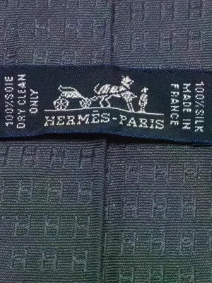 Hermès Façonnée H Jacquard Silk Neck Tie