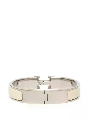 Hermès Clic H Enamel Bracelet Pm - White