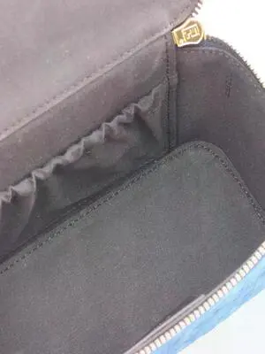 Fendi Ff Embossed Denim Vanity Bag Satchel