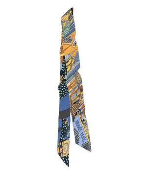 Hermès 20th Century Animapolis Silk Twilly Scarf Scarves