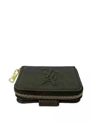 Saint Laurent 20th Century Leather Monogram Zip Wallet Small Wallets